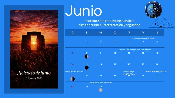 Junio 2026: astroturismo, paisaje y noches de verano en la agenda Starlight
